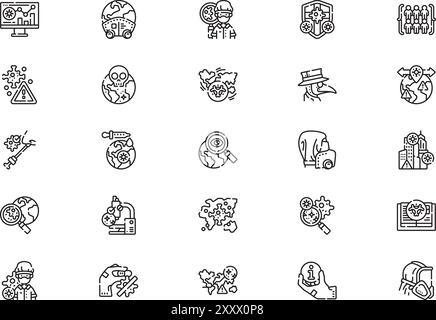 Epidemiology icons collection is a vector illustration with editable ...