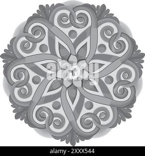 Ornamental round pattern isolated on white background vector ...