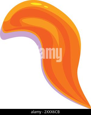 Illustration of an orange liquid flowing and creating an abstract shape ...