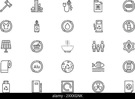 Responsible consumption icons collection is a vector illustration with ...
