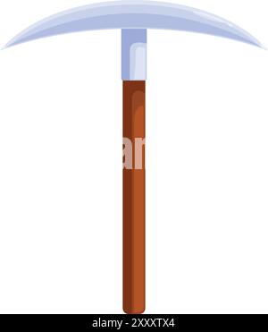 An illustration of a pickaxe with a gray head and brown handle, set ...