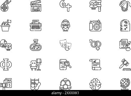 Humanities icons collection is a vector illustration with editable ...
