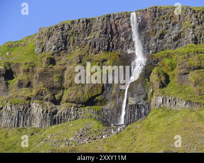 Iceland, Bjarnarfoss waterfall, near Budir, Snaefellsness, beautiful ...