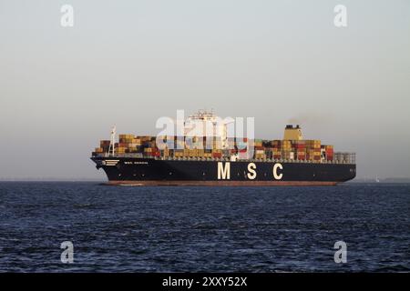 Container ship off Cuxhaven (North Sea Stock Photo - Alamy