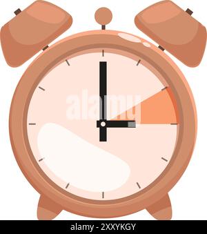Analog alarm clock is showing almost half past one, perfect for ...