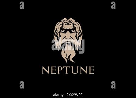Vintage Greek Old Man Face God Zeus Triton Neptune Philosopher with ...