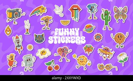 sticker of a cartoon flaming heart cherry Stock Vector Image & Art - Alamy