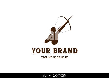 Vintage Retro Hercules Heracles with Bow Longbow Arrow, Muscular Myth ...