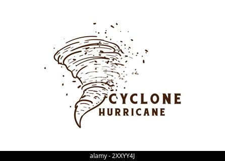 Retro Typhoon Cyclone Hurricane Tempest Logo Design Vector Stock Vector ...
