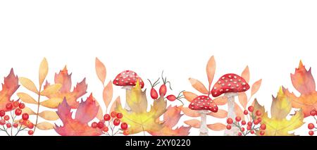 Horizontal frame of rose hips berries and leaves. Illustration ...
