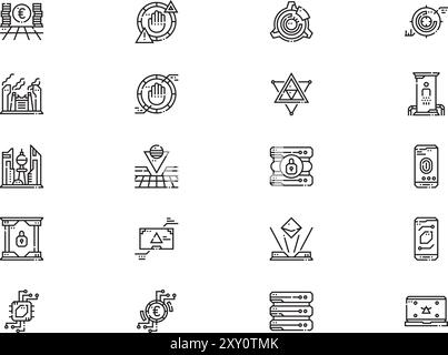 Cyberpunk icons collection is a vector illustration with editable ...