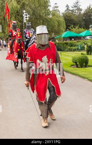 England, Kent, Hever, Hever Castle, Colourful Knights in Armour on ...