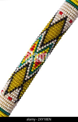 South African knobkerrie with some Zulu beadwork (toy version) isolated ...