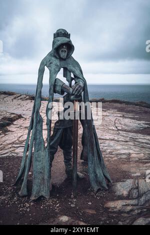 'Gallos' Statue of King Arthur Tintagel Cornwall England UK Stock Photo ...