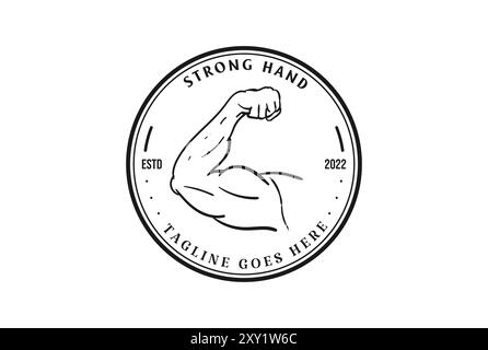 creative bodybuilder bicep muscular arm logo vector design symbol Stock ...