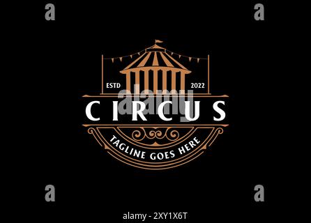 Vintage Retro Cirque Circus Tent Badge Label Emblem Sticker Logo Design ...