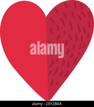 Cartoon illustration of heart divided between two choices Stock Vector ...