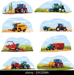 manure spreader farm machine icon doodle illustration Stock Vector ...