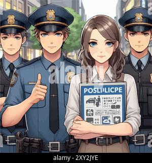 a peaceful scene of police officers interacting positively with ...