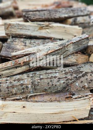 A closeup of stack of wood logs Stock Photo - Alamy