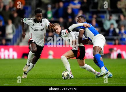 Birmingham City's Ethan Laird (right) celebrates after scoring the ...