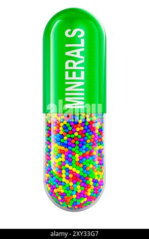Minerals capsule. 3D rendering isolated on white background Stock Photo ...