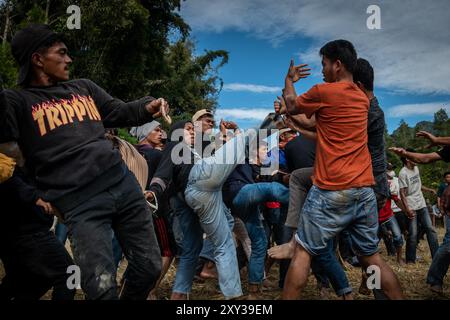 Tana Toraja, Sulawesi, Indonesia - August 15: Funeral ceremony on ...