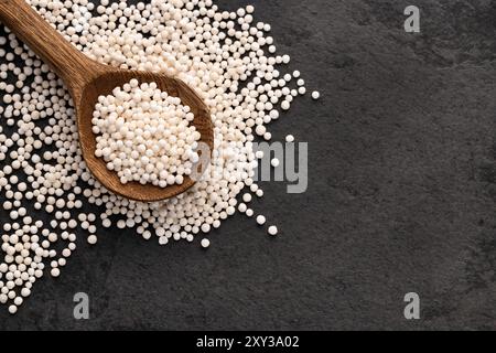 Tapioca pearls from cassava root - White sago balls in the bowl and ...