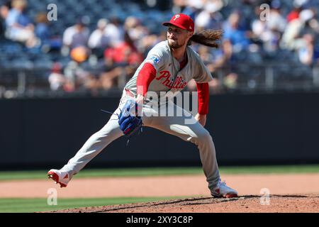 Philadelphia Phillies' Matt Strahm in action during a baseball game ...