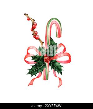 Watercolor pink lollipop. Berry candy on a stick isolated on white ...