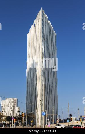 The Telefonica headquarters in the 22 district of Barcelona, Spain ...