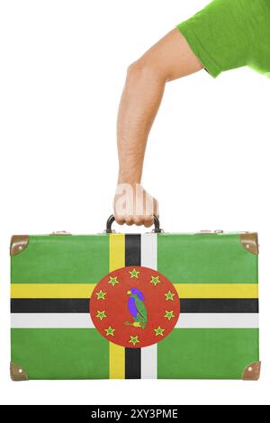Dominica flag with French flag isolated on black background Stock Photo ...