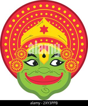 illustration of King Mahabali in Onam traditional festival background ...