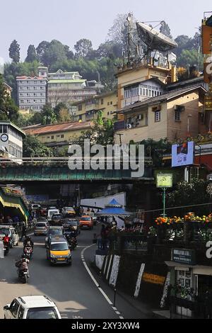 Gangtok, Sikkim, India - 14th November 2022: busy street of gangtok ...
