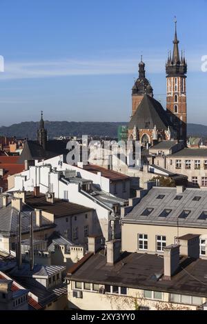 A view over Krakow center area seen from Pilsudski's Mound. On July 02 ...