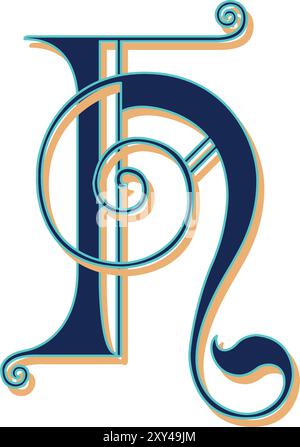 Art Lubna Initial Caps Font Capital Letter T vector design illustration ...