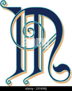 Art Lubna Initial Caps Font Capital Letter I vector design illustration ...