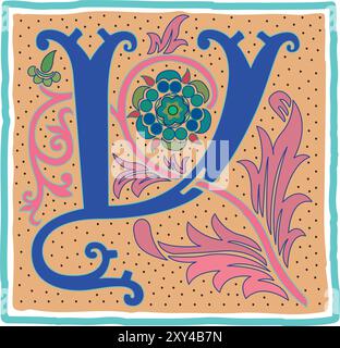 Art Romant Initial Caps Font Capital Letter G vector design ...