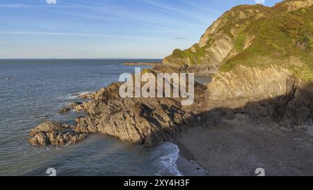 Rapparee Cove near Ilfracombe in North Devon, England, UK - looking at ...