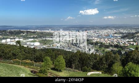 Refinery view of Curuna, Spain. Industrial landscape Stock Photo - Alamy