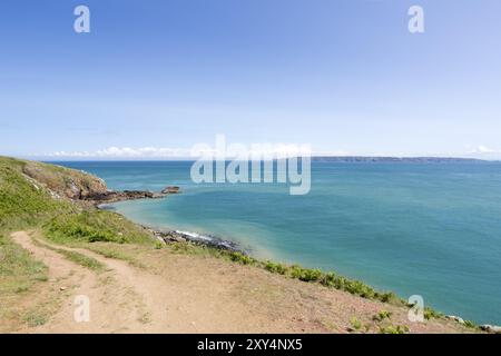 Hiking on the Channel Island of Herm, UK Stock Photo - Alamy