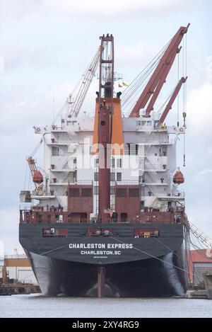 Cargo ship Charleston Express in Bremerhaven. Vessel Charleston Express ...