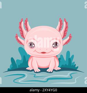 smiling cartoon axolotl Stock Vector Image & Art - Alamy