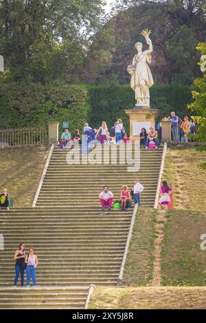 Florence, Italy, October 27, 2018: Sculpture of Ceres, greek Demeter ...