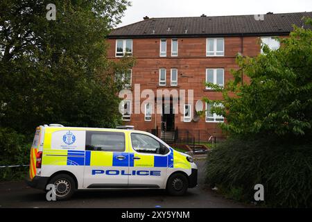 The scene in Elmvale Street in the Springburn area of Glasgow, as a ...