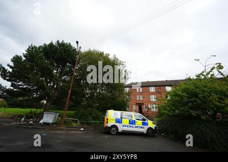 The scene in Elmvale Street in the Springburn area of Glasgow, as a ...