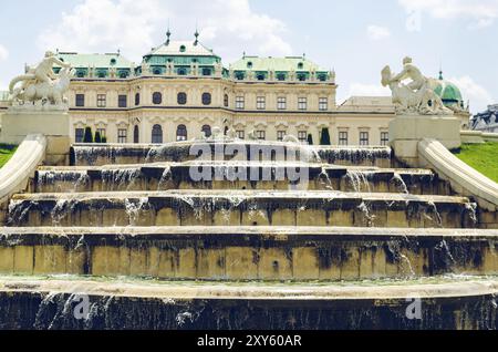 Vienna, Austria 2013-07-08 View at Belvedere Palace and fountain in ...