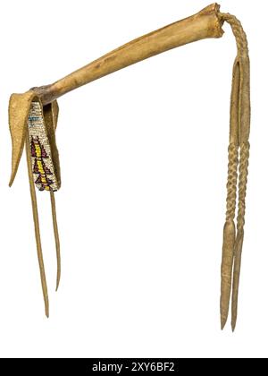 Whip of the North American Indians made of buffalo bone and leather cut ...