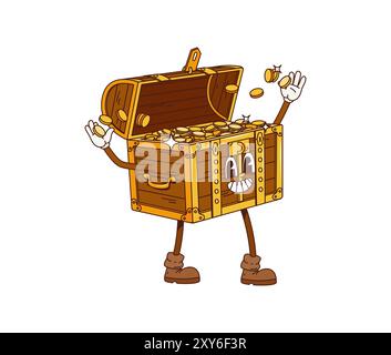 Treasure chest overflowing with gold coins and jewels, symbolizing ...