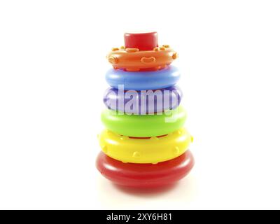 Colorful plastic pyramid toy isolated on white background Stock Photo ...